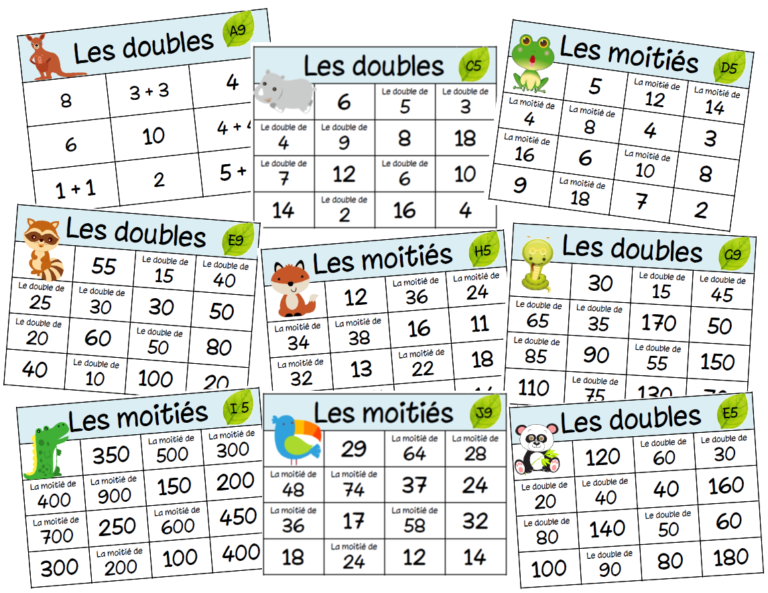 Jeux des doubles/moitiés… des triples et plus – L ecole de crevette
