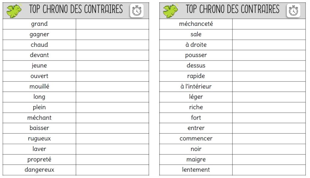 Jeux autour des contraires – L ecole de crevette