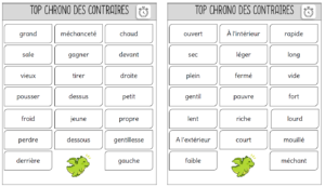 Jeux autour des contraires – L ecole de crevette
