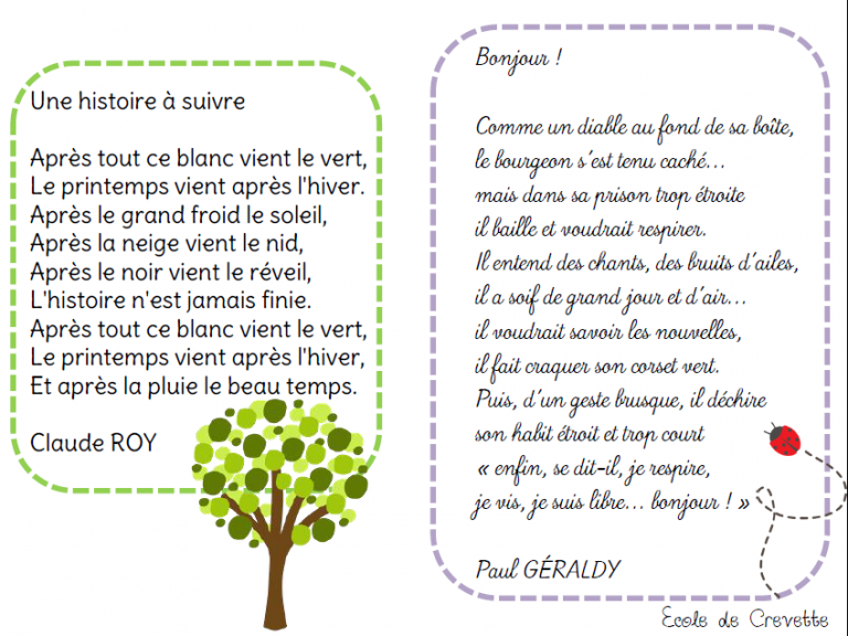 Le printemps – L ecole de crevette