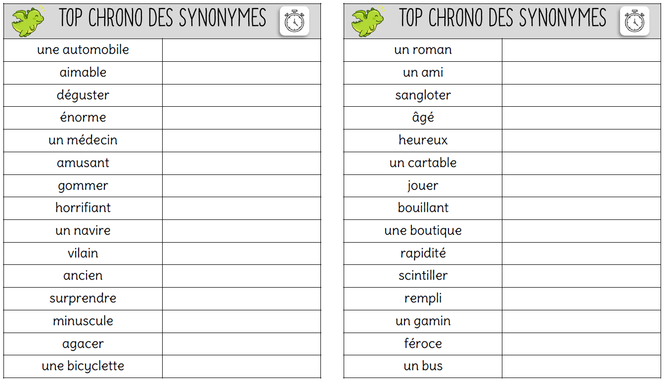 Jeux autour des synonymes – L ecole de crevette