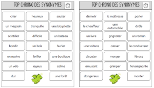 Jeux autour des synonymes – L ecole de crevette
