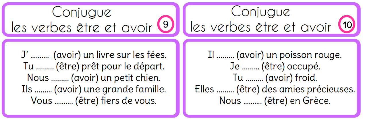 Conjuguer être et avoir – L ecole de crevette