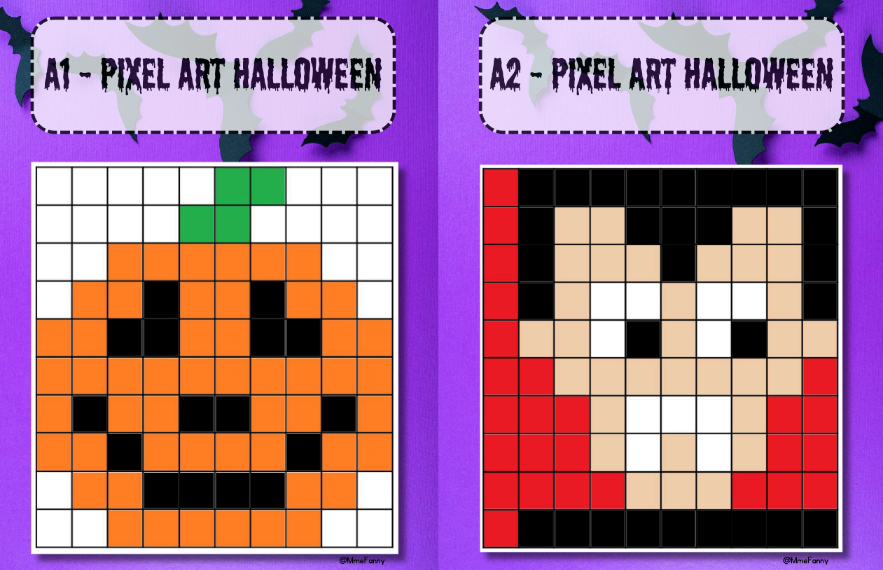 Des pixels art pour Halloween – L ecole de crevette