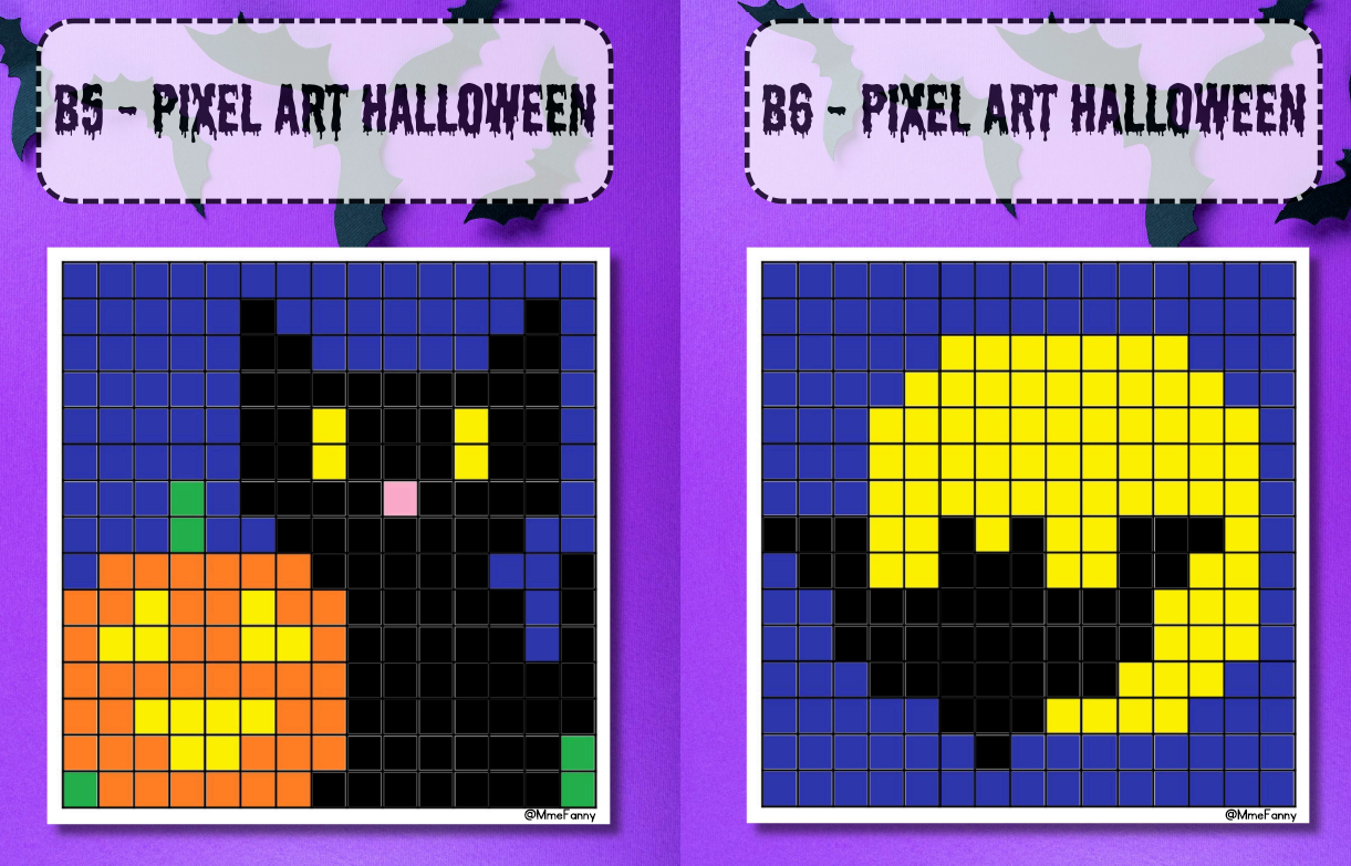 Des pixels art pour Halloween – L ecole de crevette