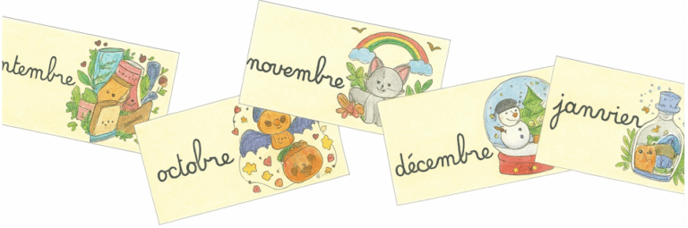 Coloriage des mois de l’année pour cahier du jour – L ecole de crevette